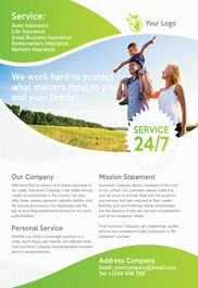 White Simple Insurance Free Flyer Template PSD | by Elegantflyer