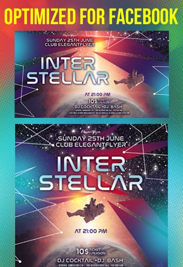 Multicolor Creative Interstellar Facebook Premium Social Media Template PSD