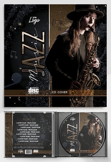 Black Luxus Jazzmusik Free CD Album Cover Template PSD | by Elegantflyer