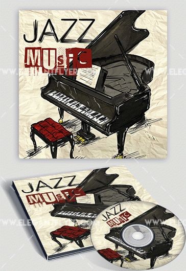 Jazz - Premium CD Cover PSD Template - 10018540 | by ElegantFlyer