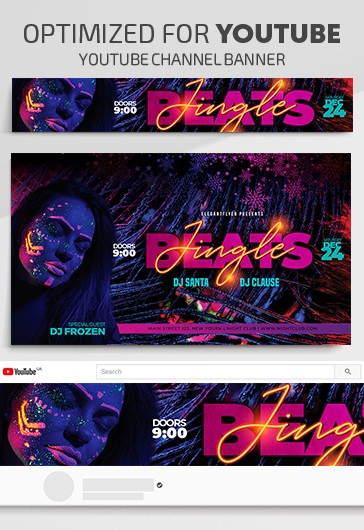 Jingle Beats - Free Youtube Channel banner PSD Template - 10031824 | by ...
