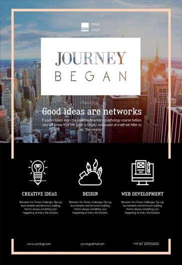 Black Simple Journey Began Premium Flyer Template PSD | by Elegantflyer