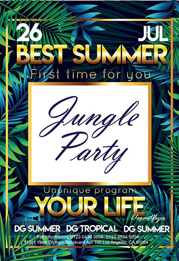 Jungle Party - Flyer PSD Template - 10021465 | by ElegantFlyer