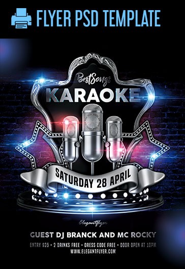 Volantini gratuiti per il karaoke | elegantflyer.com