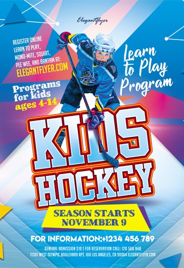 Kids Hockey - Premium PSD Flyer Template - 10025262 | by ElegantFlyer