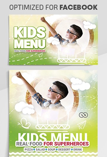 Green Creative Kids Menu Premium Social Media Template PSD | by ...