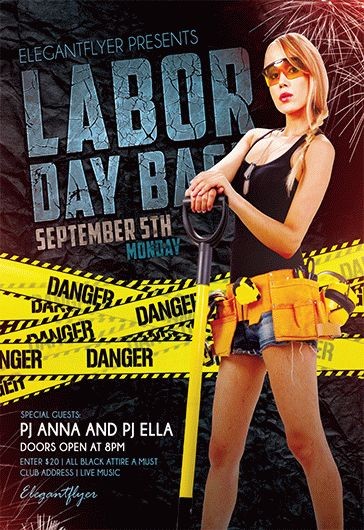 Labor Day Bash - Flyer PSD Template - 10018423 | by ElegantFlyer