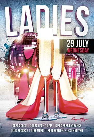 White Glamorous Ladies Premium Flyer Template PSD | by Elegantflyer