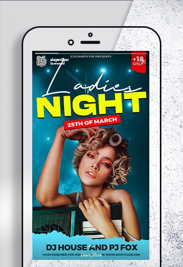 Blue Glow Ladies Night Animated Premium Instagram Stories Template Animated
