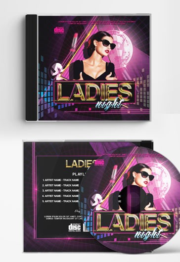 Pink Modern Ladies night Premium CD Album Cover Template PSD | by ...