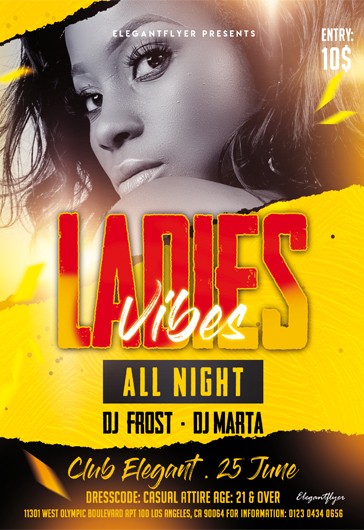 Black and Gold Luxury Girls Night Out Free Flyer Template PSD | by ...