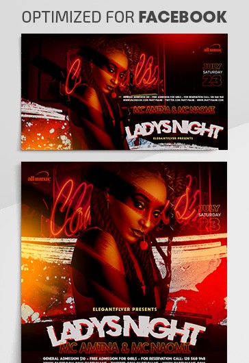 Black Creative Lady's Night Premium Social Media Template PSD | by ...