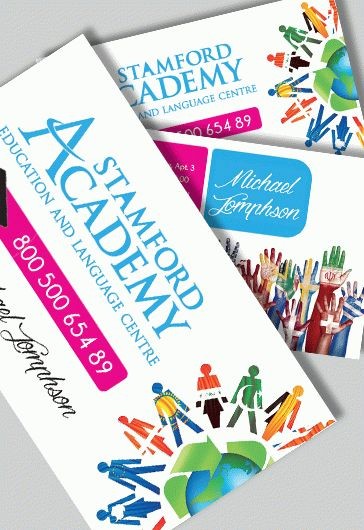 Language School - Premium Business card PSD Template - 10018622 | by ...