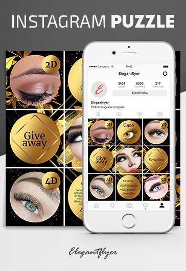 Lashmaker - Free Instagram PSD Puzzle - 10024621 | by ElegantFlyer