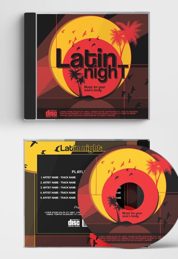 Yellow Creative Latin night Premium CD Album Cover Template PSD | by ...