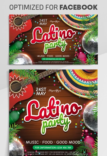 Latino Party - Free Facebook Cover Template in PSD + Post + Event cover ...