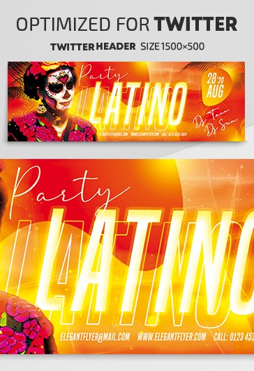 Fiesta Latina - Plantilla PSD gratuita de Encabezado de Twitter ...