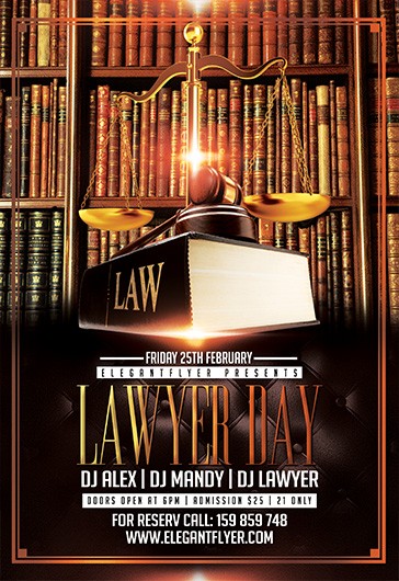 Black and Gold Luxury Lawyer Day Premium Flyer Template PSD | by ...