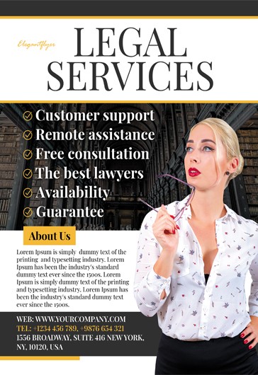 White Simple Legal Services Premium Flyer Template PSD | by Elegantflyer