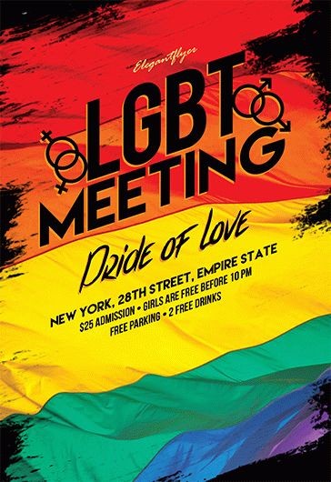 Multicolor Colorful LGBT Meeting V02 Premium Flyer Template PSD | by ...