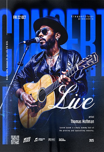 Yellow Colorful Editable Music Concert Free Flyer Template PSD | by ...