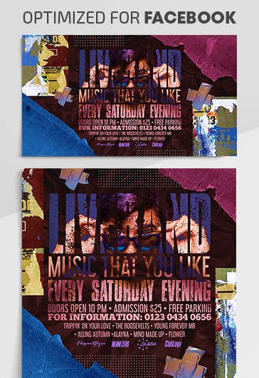 Yellow Abstract Live Band Premium Social Media Template PSD | by ...