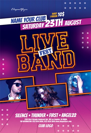 Live Band Fest - Premium PSD Poster Template - 10027786 | by ElegantFlyer