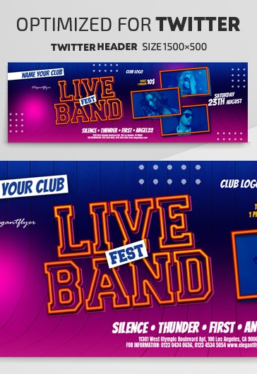 Blue Modern Live Band Fest Premium Social Media Template PSD | by ...