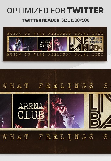 Live Band - Twitter Header PSD Template - 10027505 | by ElegantFlyer