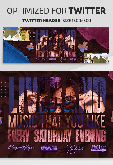 Blue Abstract Live Band Premium Social Media Template PSD | by Elegantflyer