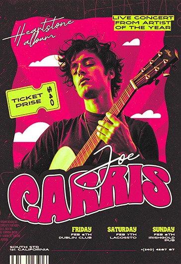 Blue Simple Concert Tour Free Flyer Template PSD | by Elegantflyer