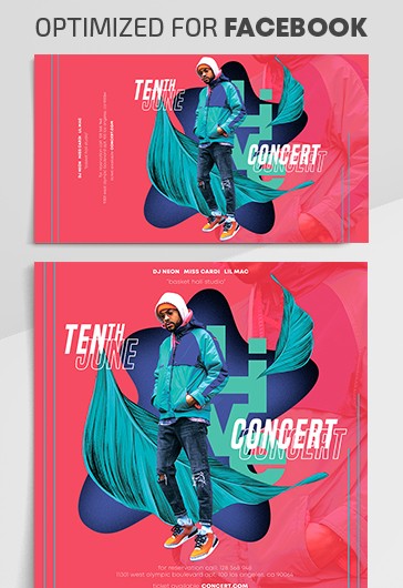 Pink Creative Live Concert Premium Social Media Template PSD | by ...