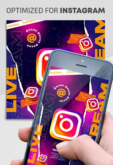 Live Stream Invitation - Free Instagram Stories Template in PSD + Post ...
