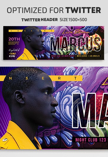 Purple Abstract Livestream Concert Premium Social Media Template PSD ...