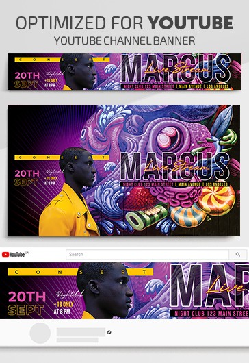 Purple Colorful Livestream Concert Youtube Premium Social Media ...