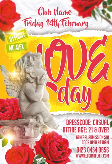 White Aesthetic Love Day Premium Flyer Template PSD | by Elegantflyer