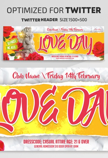 Love Day - Twitter Header PSD Template - 10032238 | by ElegantFlyer