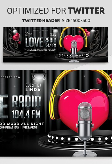 Black Luxury Love Radio FM Premium Social Media Template PSD | by ...