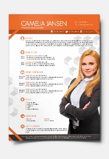 Manager – Free CV and Cover Letter PSD Template - 10023782 | by ...