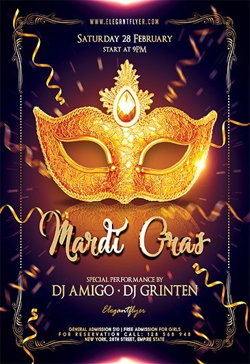 Free Masquerade Party Flyers | elegantflyer.com