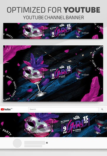 Mardi Gras - Free Youtube Channel banner PSD Template - 10031975 | by ...
