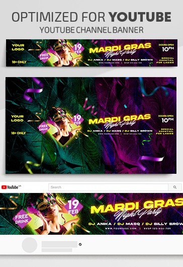 1000+ Templates originais de Banner para Canais do YouTube PSD gratuitos.