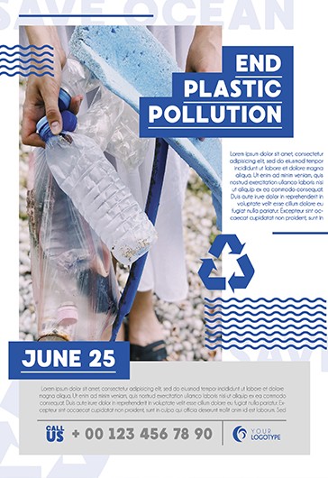 White Simple Marine Pollution Problems Premium Flyer Template PSD | by ...