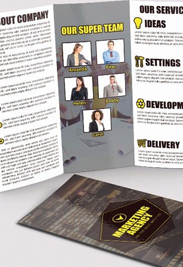Brochure Triptyque pour le thème de l'Agence de Marketing - 10018189 ...