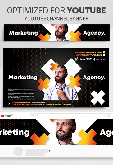 Marketing - Free Youtube Channel banner PSD Template - 10027599 | by ...