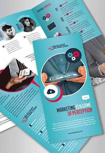 Blue Simple Marketing Premium Brochure Template PSD | by Elegantflyer