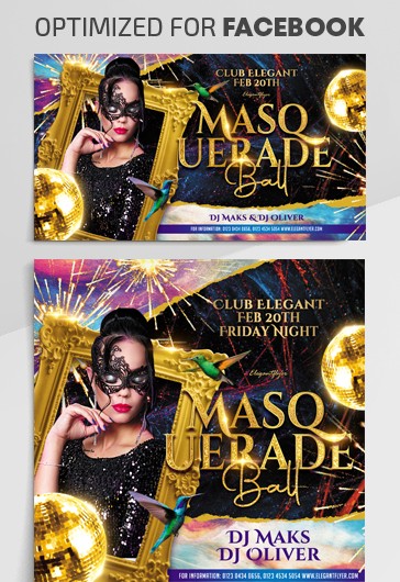 Masquerade Ball - Free Facebook Cover Template in PSD + Post + Event ...
