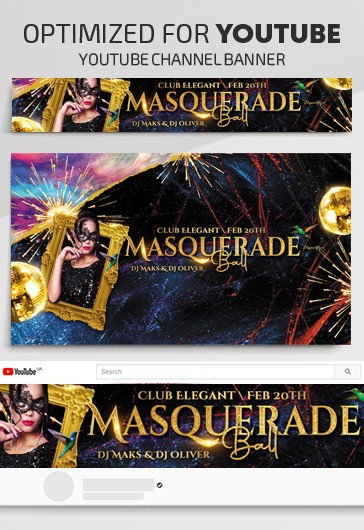 Masquerade Ball - Kostenlose YouTube-Kanalbanner-PSD-Vorlage - 10032142 ...
