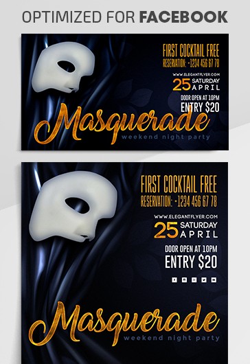 Masquerade - Free Facebook Cover Template in PSD + Post + Event cover ...
