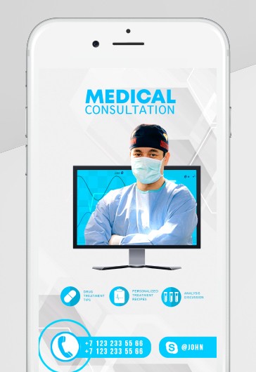 White Professional Medical Consultation Free Social Media Template PSD